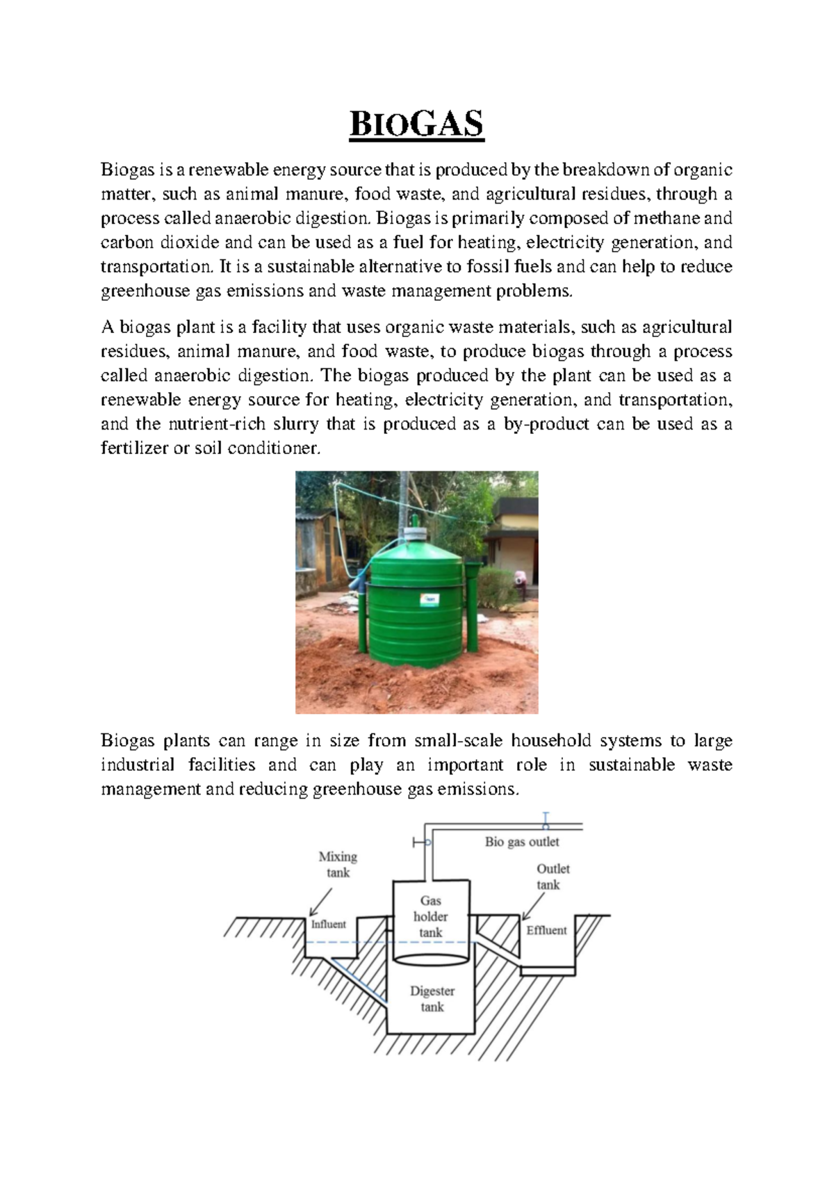 BIO GAS - About biogas - BIOGAS Biogas is a renewable energy source ...