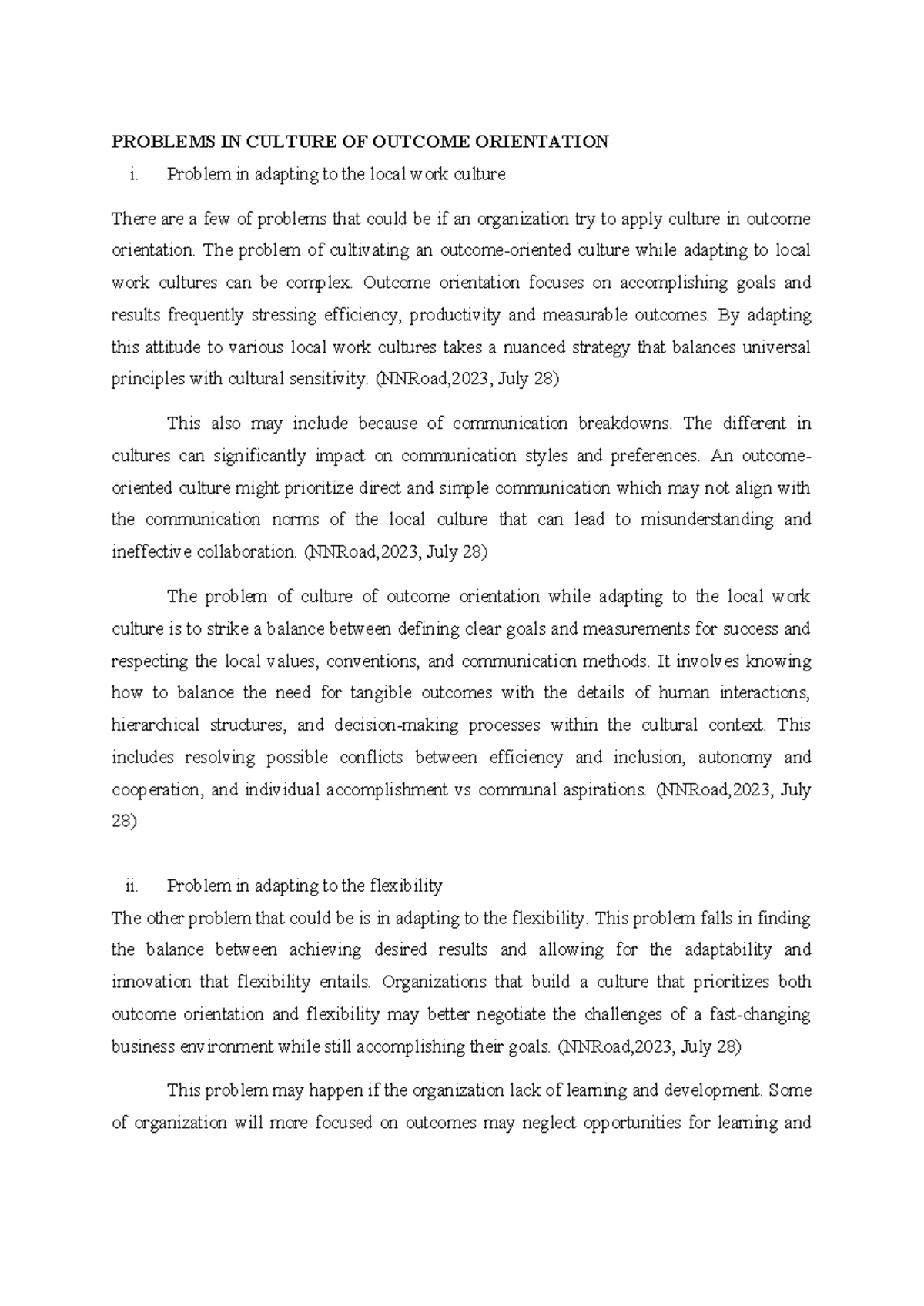 Problems IN Culture OF Outcome Orientation - PROBLEMS IN CULTURE OF ...