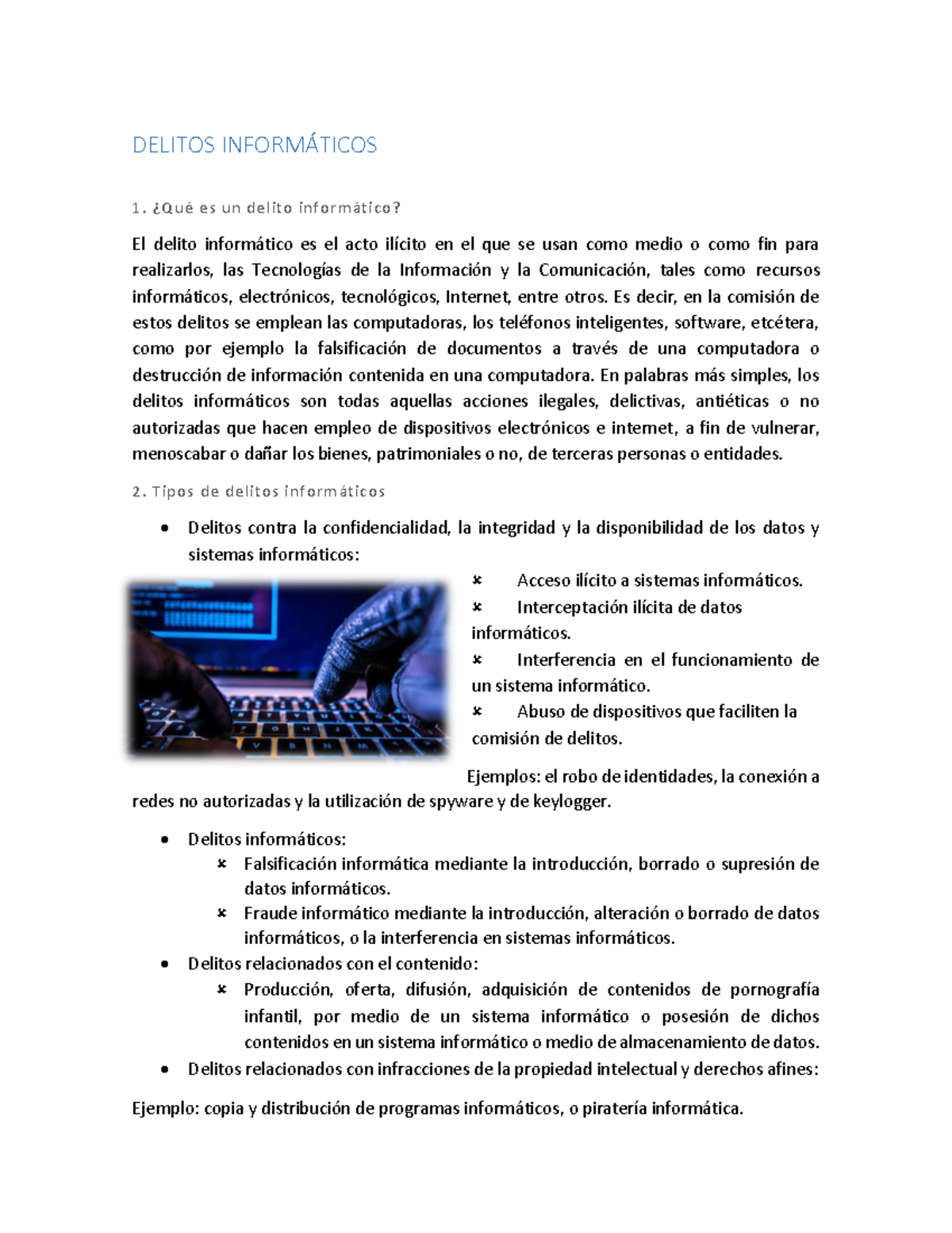 Delitos informaticos - DELITOS INFORMÁTICOS ¿Qué es un delito informático? El delito informático ...