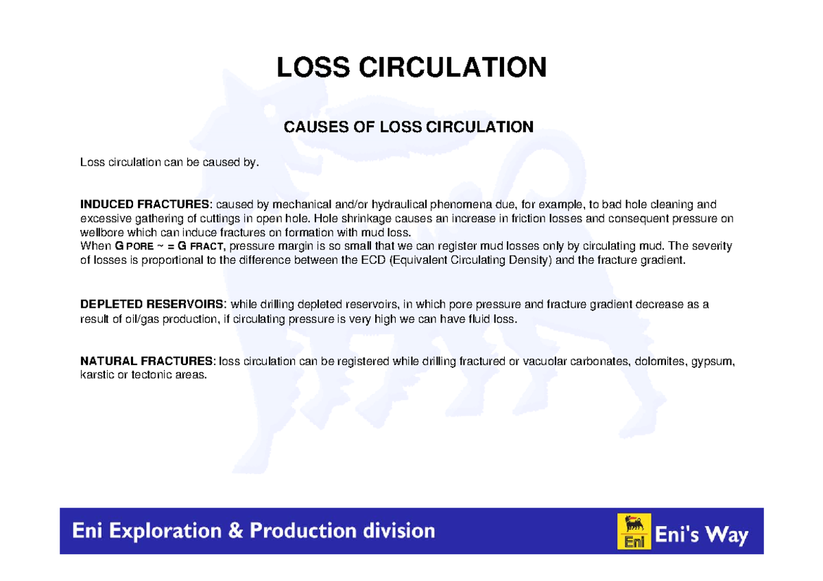Circulation Losses and Spot Pills Rev4 - Copy - LOSS CIRCULATION CAUSES ...