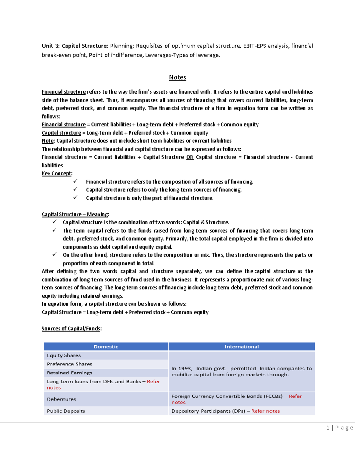 CF Unit 3 Notes - Corporate Finance - PESU - Studocu