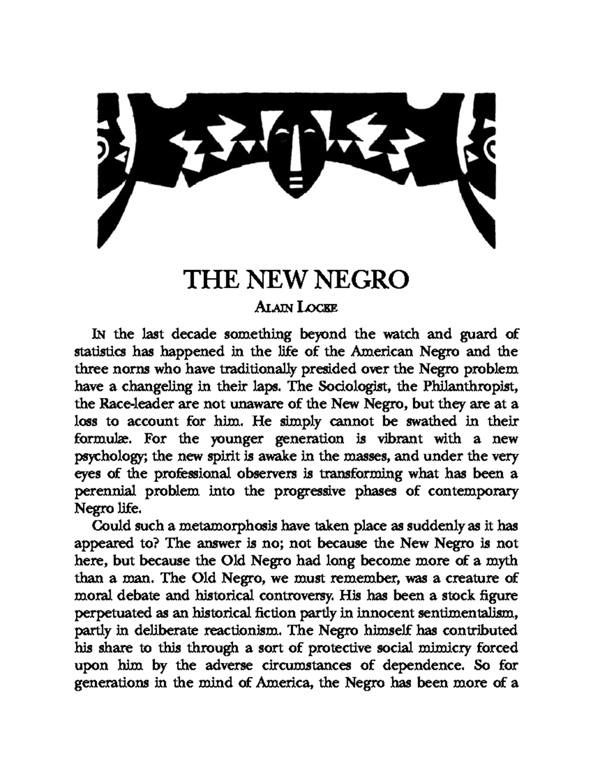 Locke The New Negro at Taylah North blog