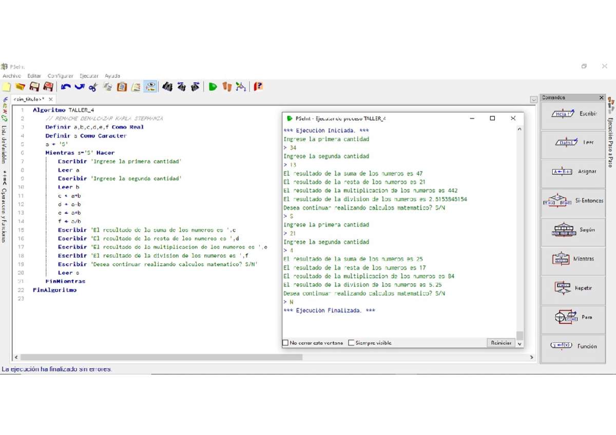 Taller 4 programacion basica pseint - Herramientas digitales - Studocu