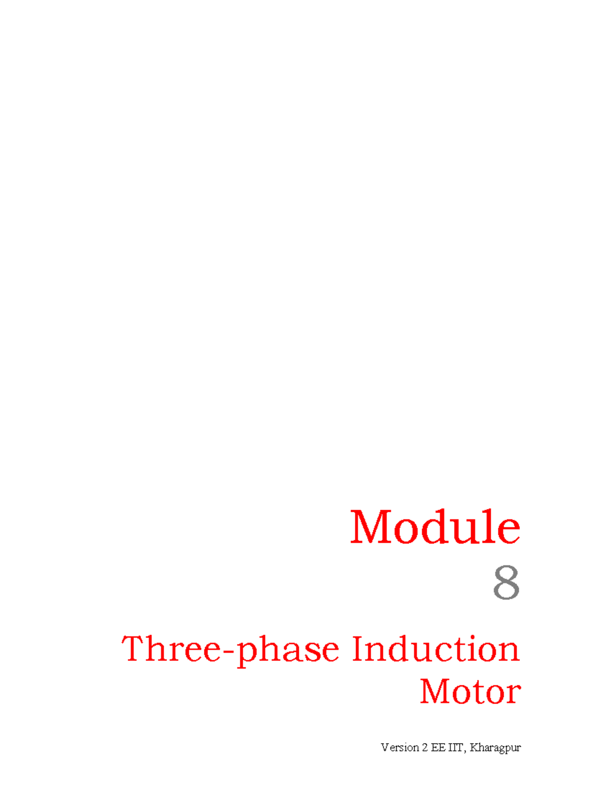 Equivalent Circuit and Power Flow Diagram of IM - Module 8 Three-phase ...
