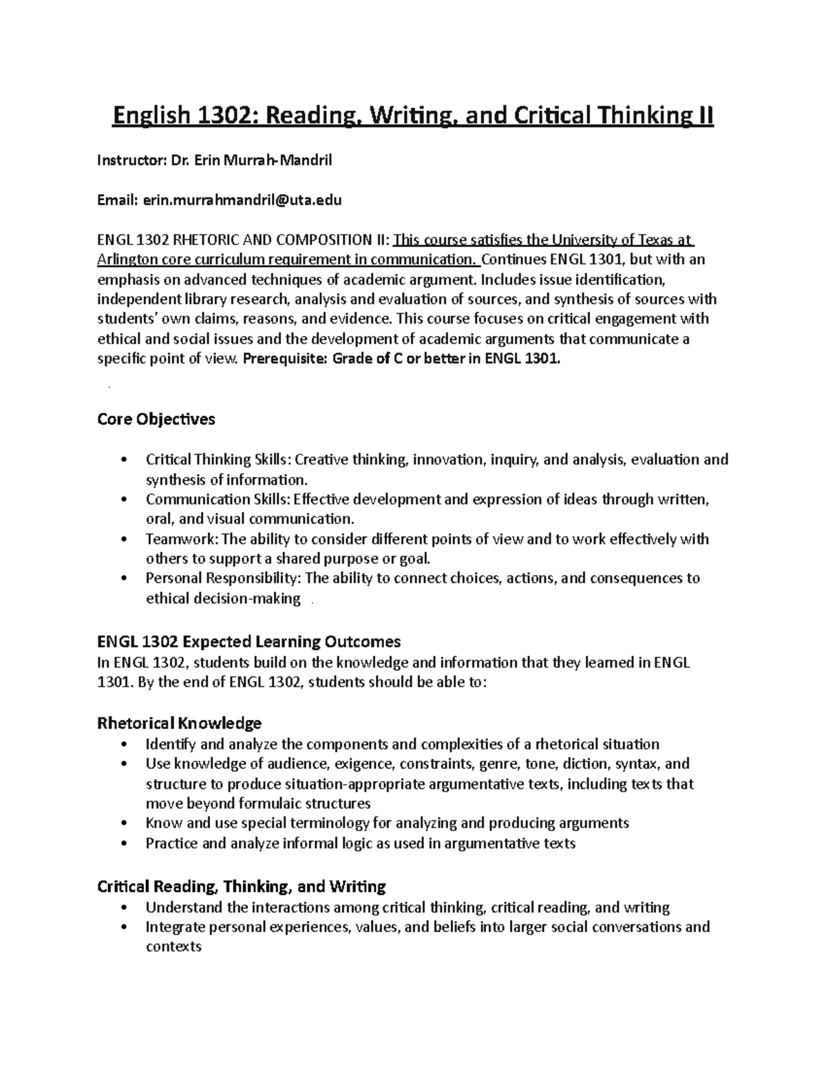 2022- Spring 2222-ENGL-1302-088 - English 1302: Reading, Writing, and ...