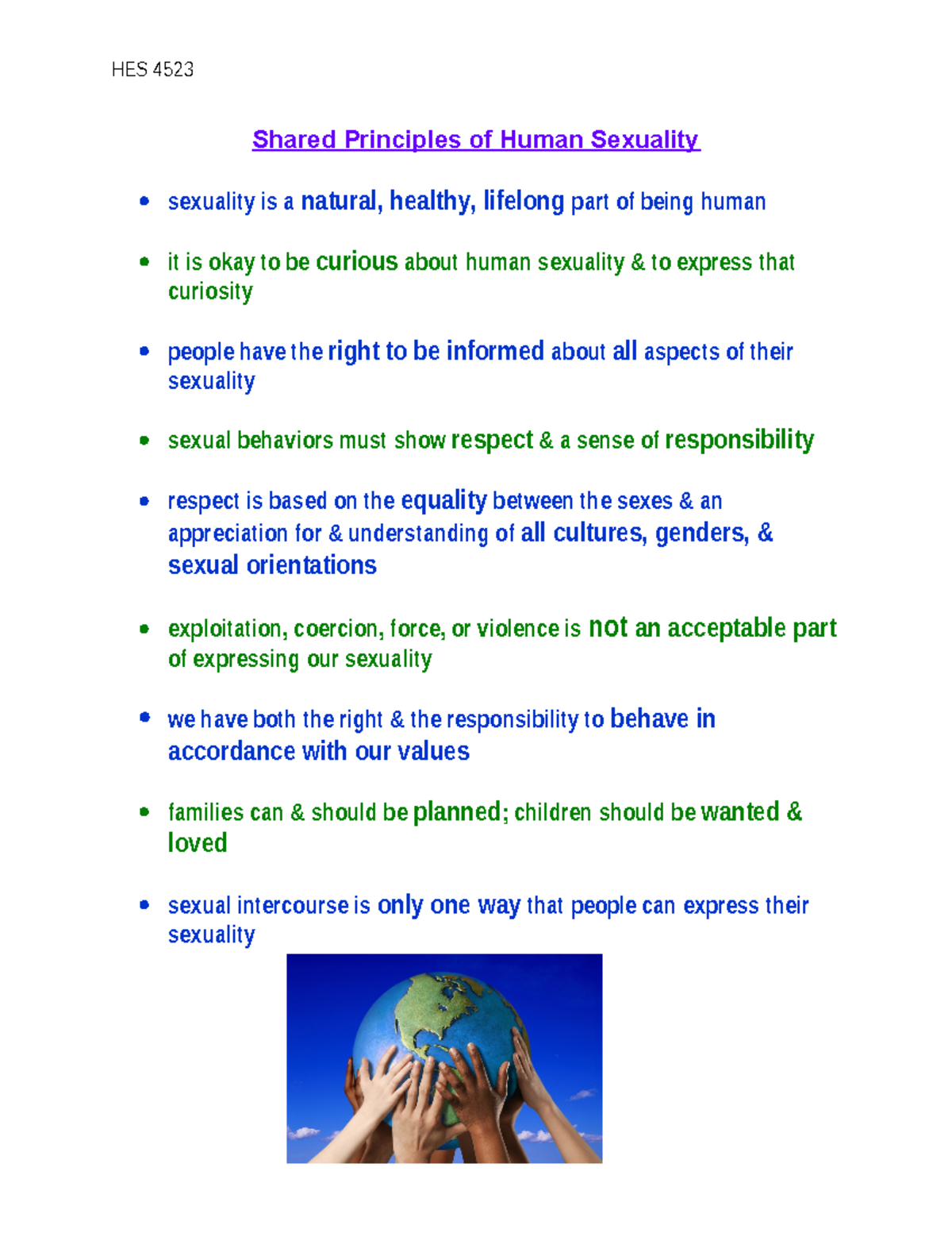 Shared Principles - HES 4523 Shared Principles of Human Sexuality ...