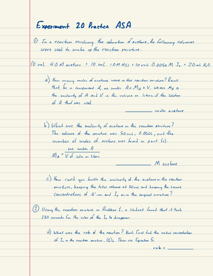 Experiment 2 - textbook lab - Data sheet -H o u s e h o l d c h e m i s ...