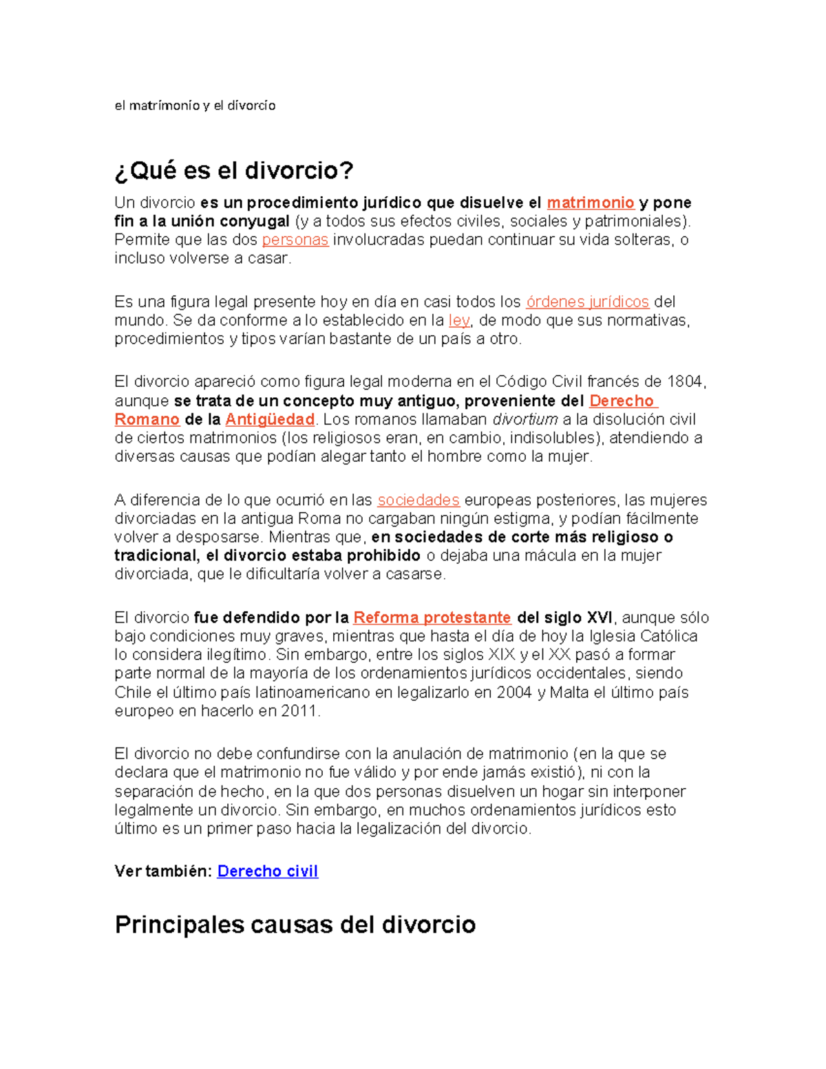 El matrimonio y el divorcio - el matrimonio y el divorcio ¿Qué es el ...