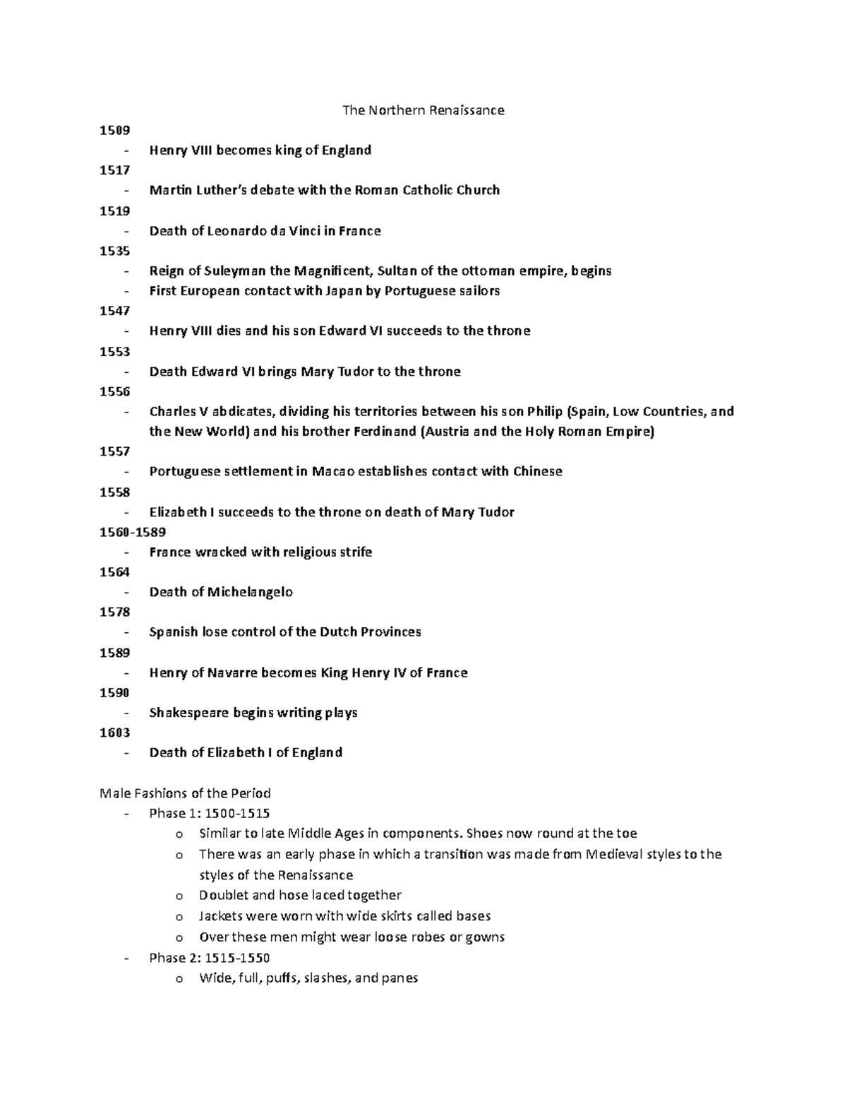 The Northern Renaissance - The Northern Renaissance 1509 Henry VIII ...