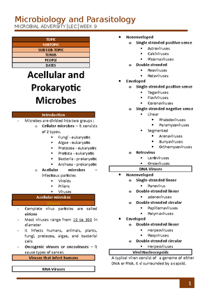 Parasitology LEC Transes - Classification of Tapeworms: Characteristics of Cyclophyllidean ...