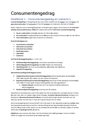 Samenvatting boek consumentengedrag - SAMENVATTING CONSUMENTENGEDRAG ...