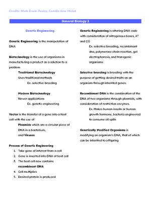 Biology notes - General Biology - Studocu