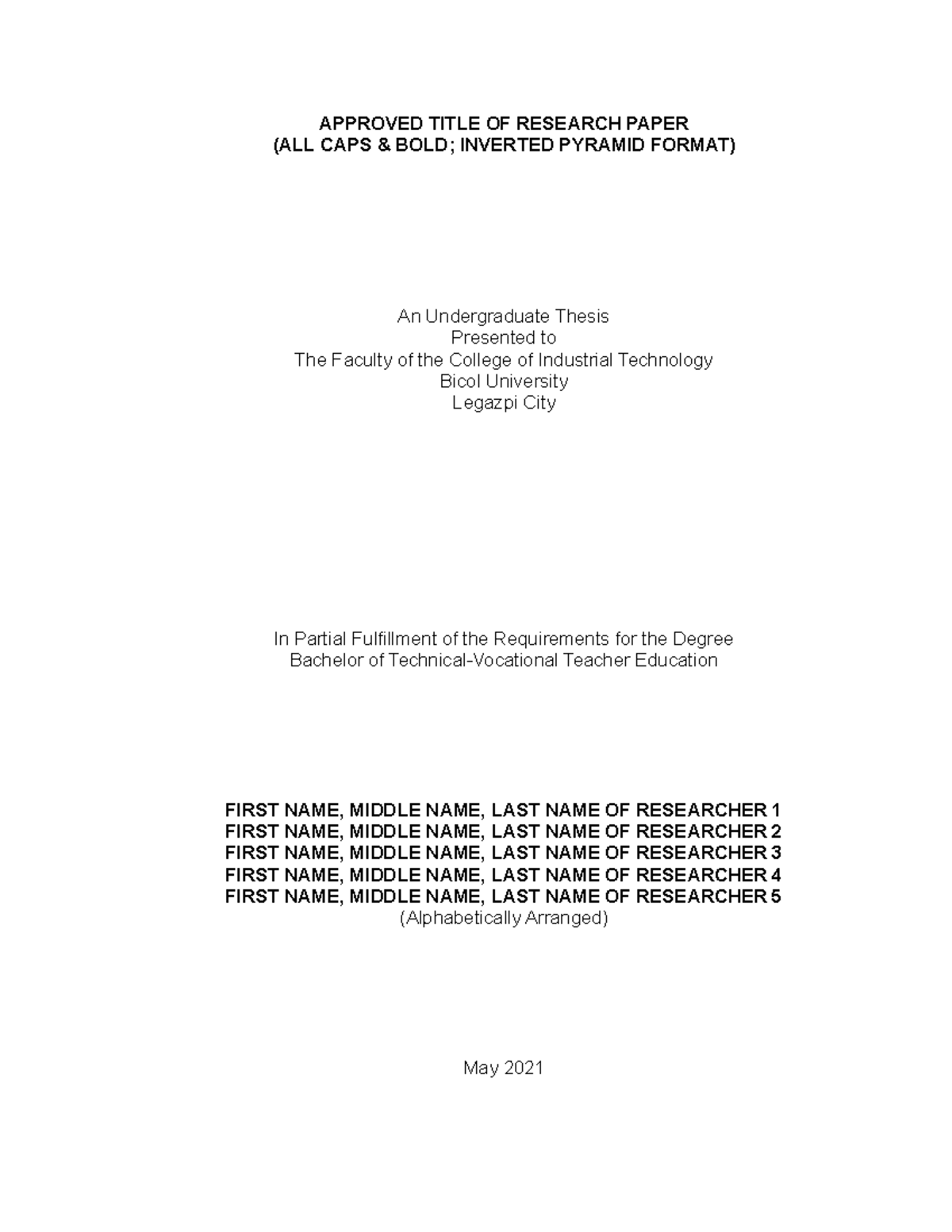 Revised-Preliminary-Pages Btvted Thesis - APPROVED TITLE OF RESEARCH ...