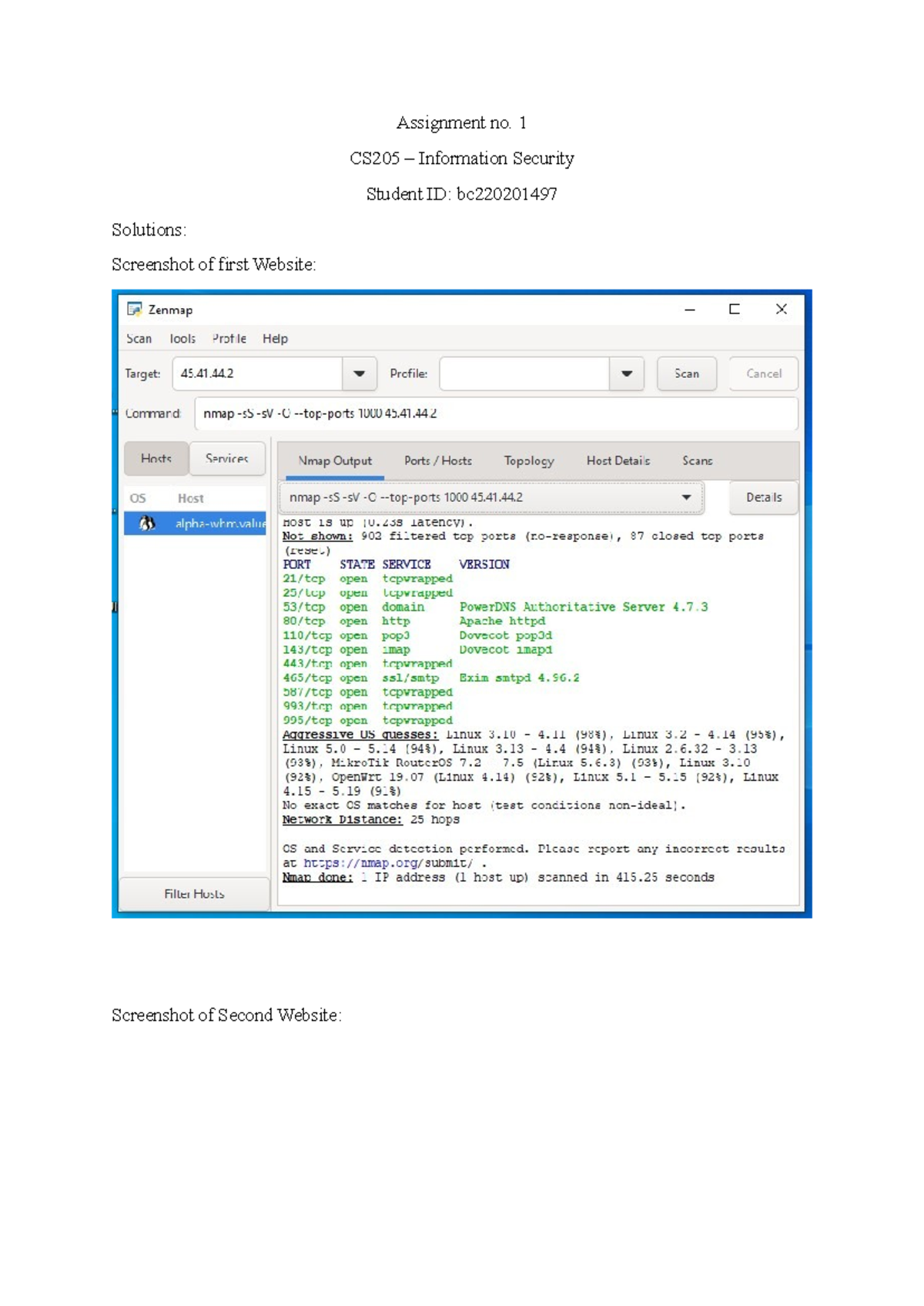 Cs205 Asmnt 1 Information Security Assignment No 1 Cs205