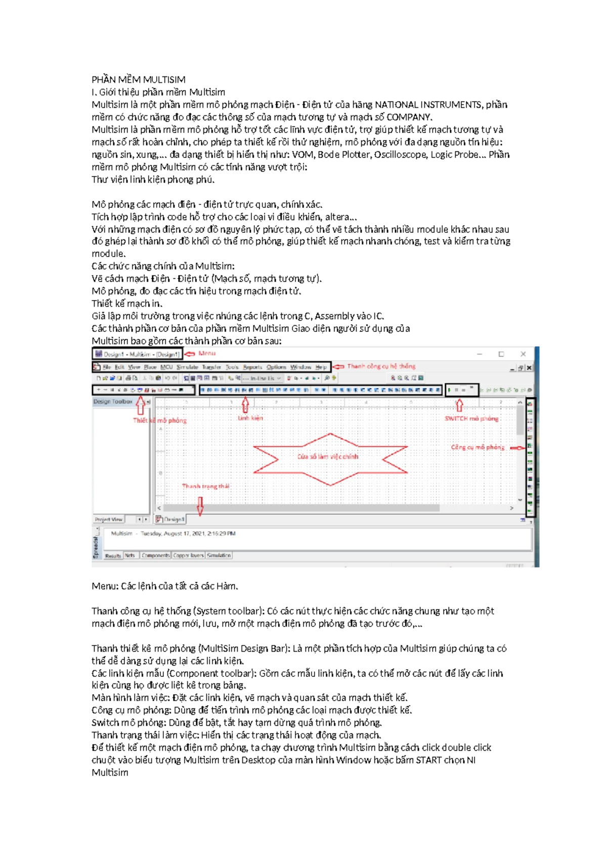 PHẦN MỀM Multisim - Summary JAPenses nonsense - PHẦN MỀM MULTISIM I. Giới thiệu phần mềm ...
