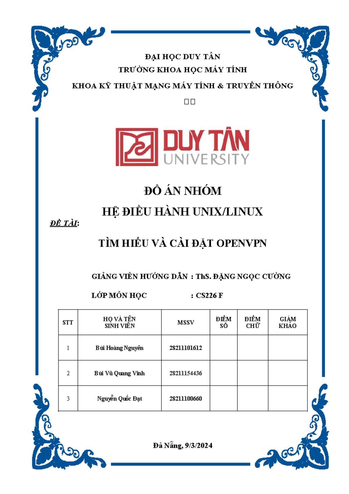 13 Bui Hoang Nguyen Nguyen Quoc Dat Bui Vu Quang Vinh - ĐẠI HỌC DUY TÂN TRƯỜNG KHOA HỌC MÁY TÍNH ...