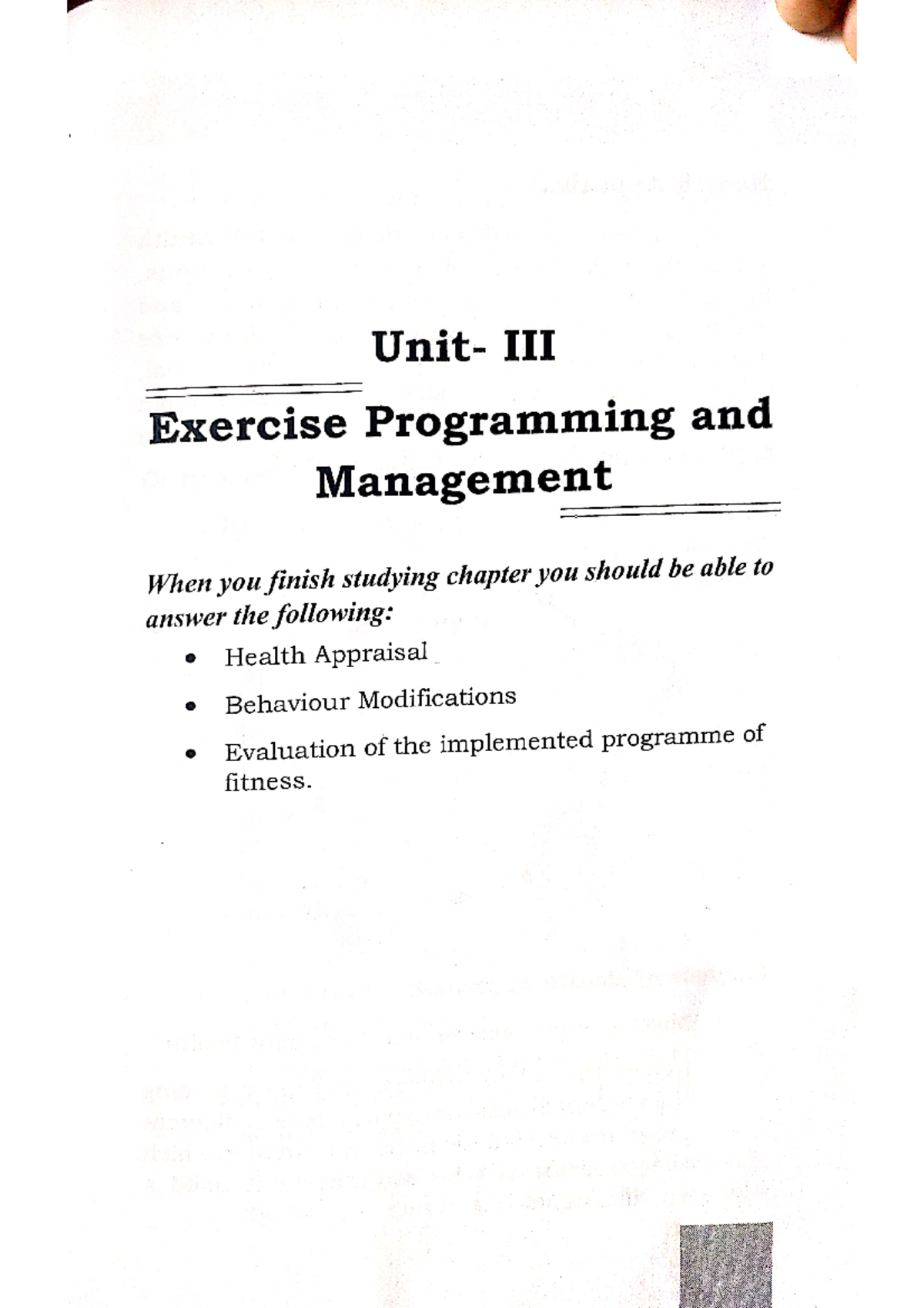 Unit 3- Exercise Programming and Management - Studocu