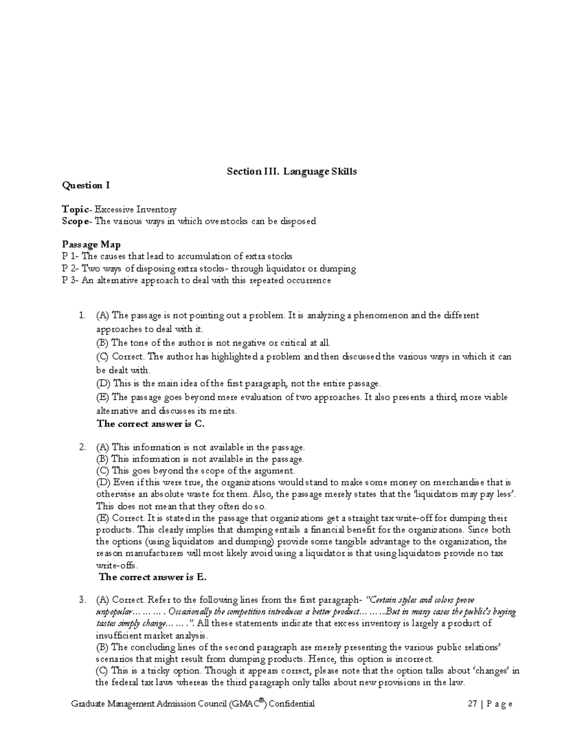 Language Skills NMAT Sample Paper - Graduate Management Admission ...