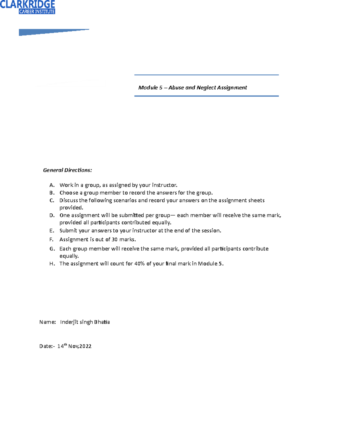 Module 5 assignment.docx - Google Docs - Module 5 – Abuse and Neglect Assignment General ...