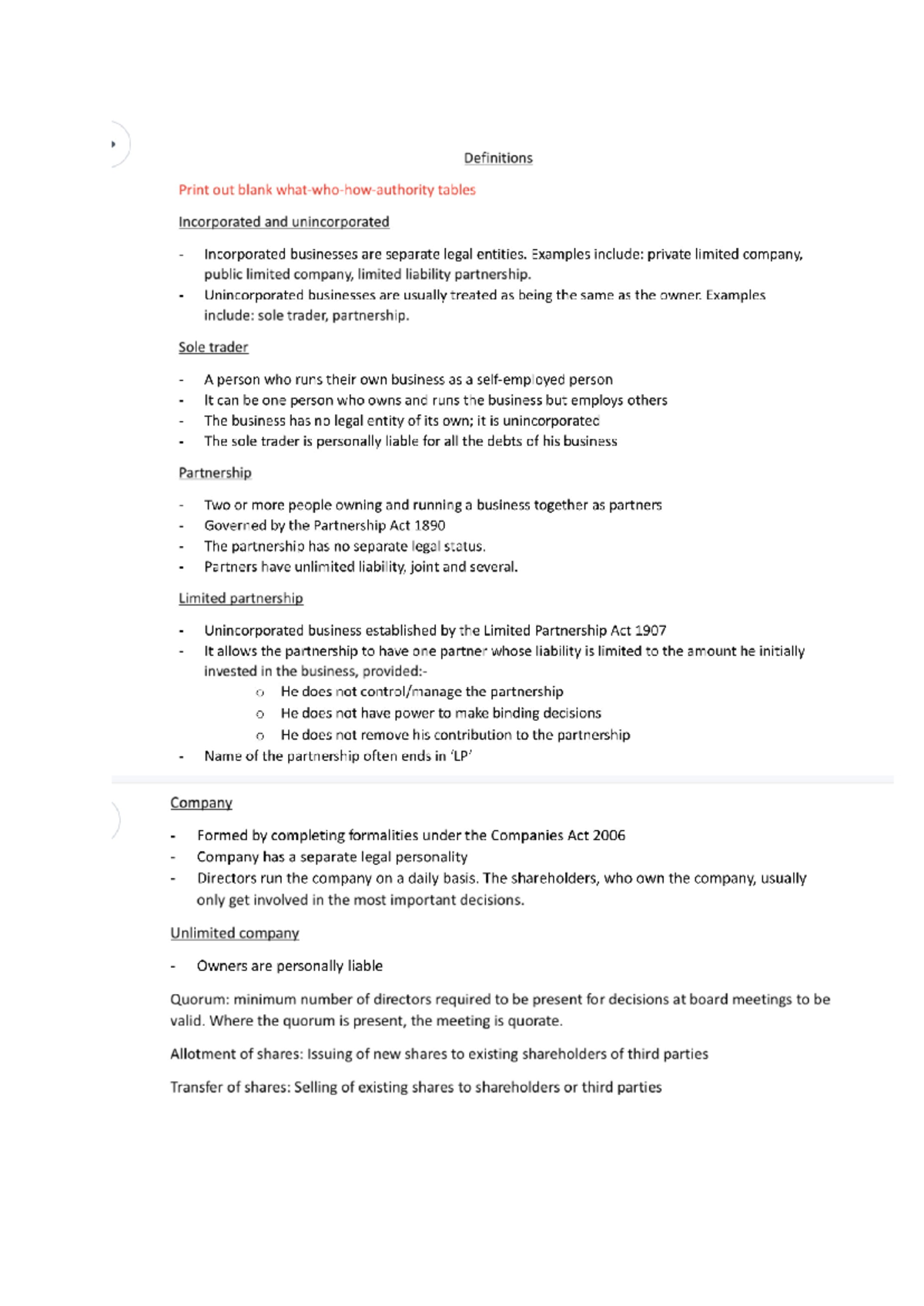 Business law revison notes - EC163 - Studocu