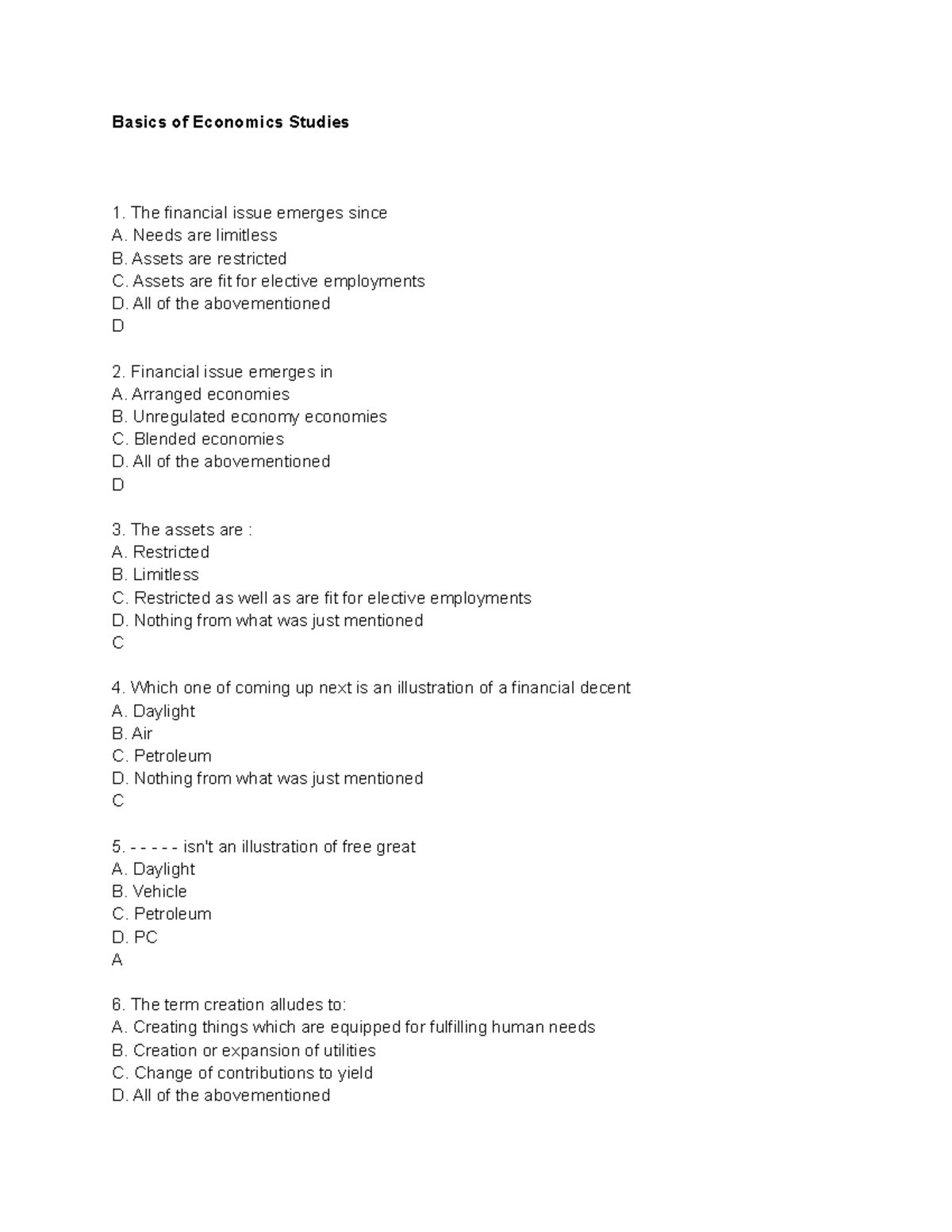 Chapter 1 Basics of Economics Studies - Basics of Economics Studies The ...