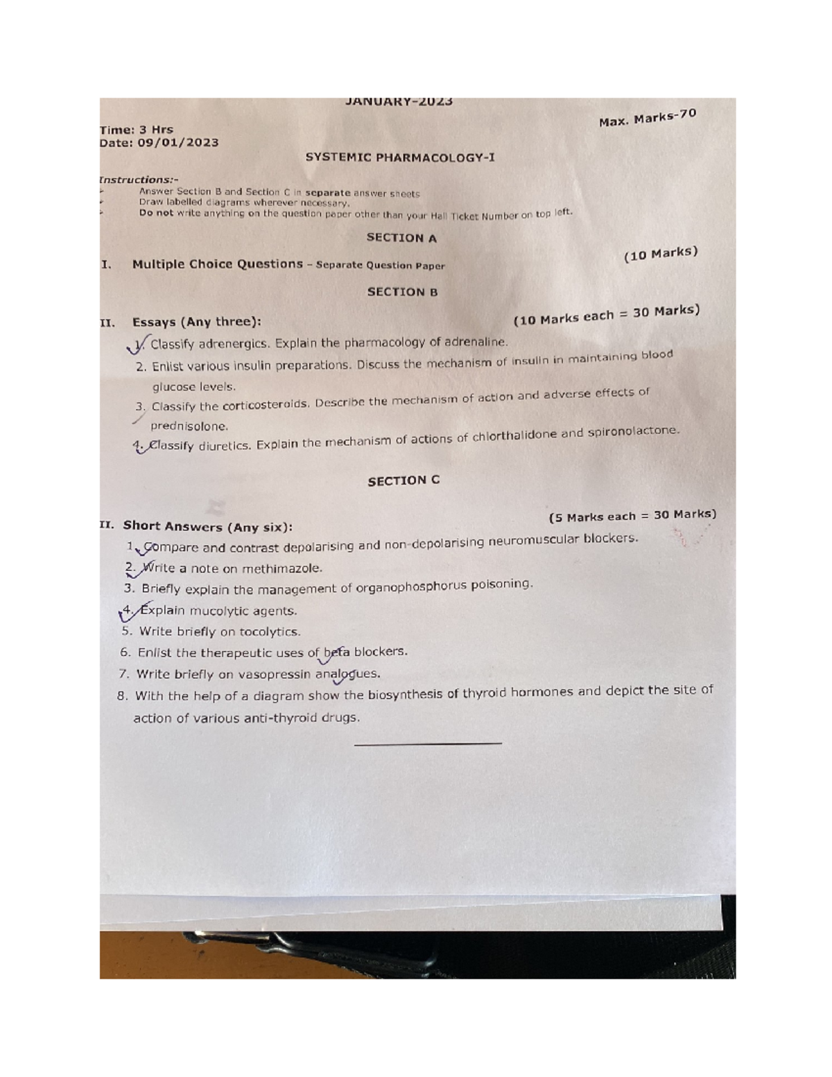 B-Pharm Question Paper - Bpharm - Studocu