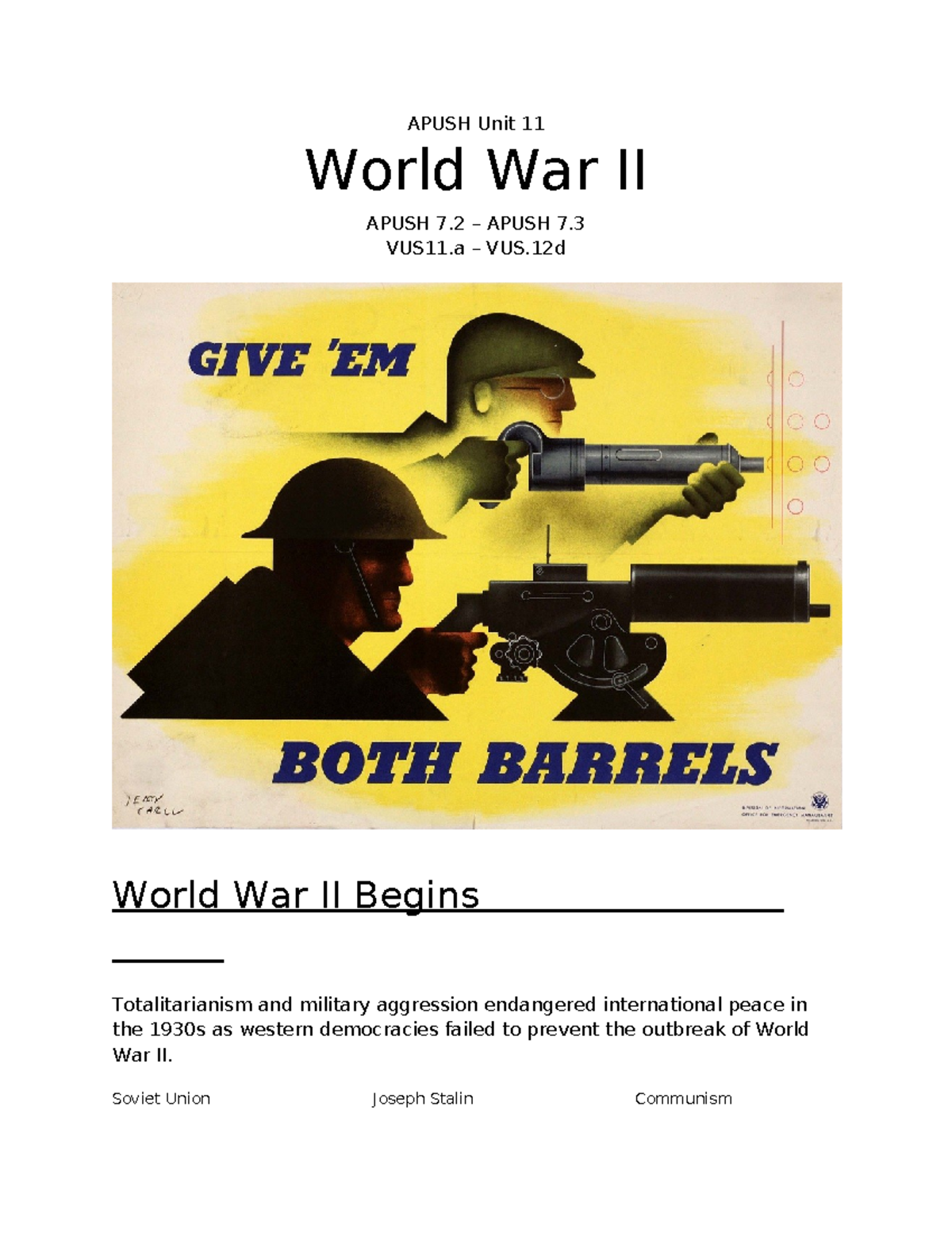 Apush unit 11 vocabulary - APUSH Unit 11 World War II APUSH 7 – APUSH 7 ...
