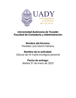 ADA 6. Proyecto de rsu - FACULTAD DE CONTADURÍA Y ADMINISTRACIÓN UADY ...