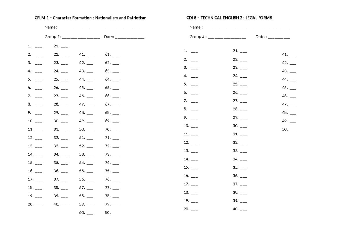 Midterm Answer Sheet - CFLM1 - CFLM 1 – Character Formation ...