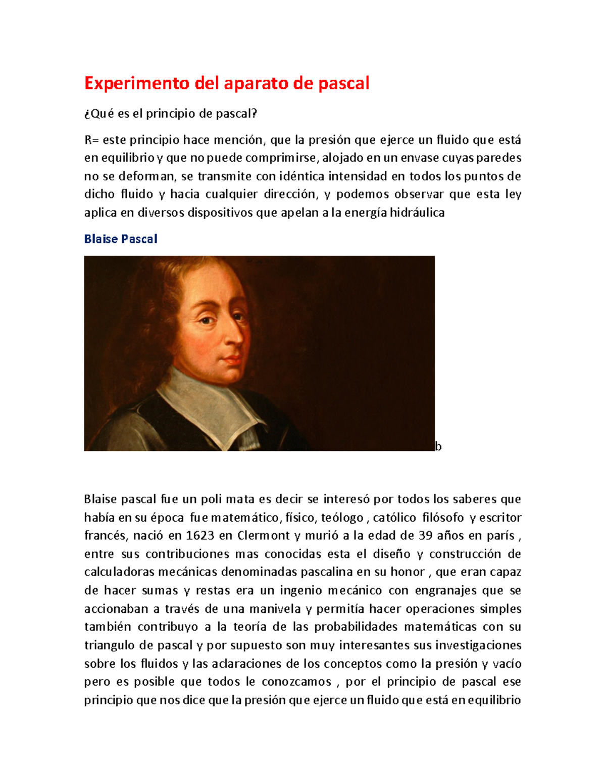 Marco teorico - Experimento del aparato de pascal ¿Qué es el principio ...