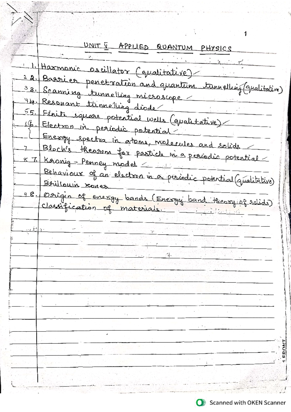 Physics unit 5 notes - .... - Engineering Physics - Studocu