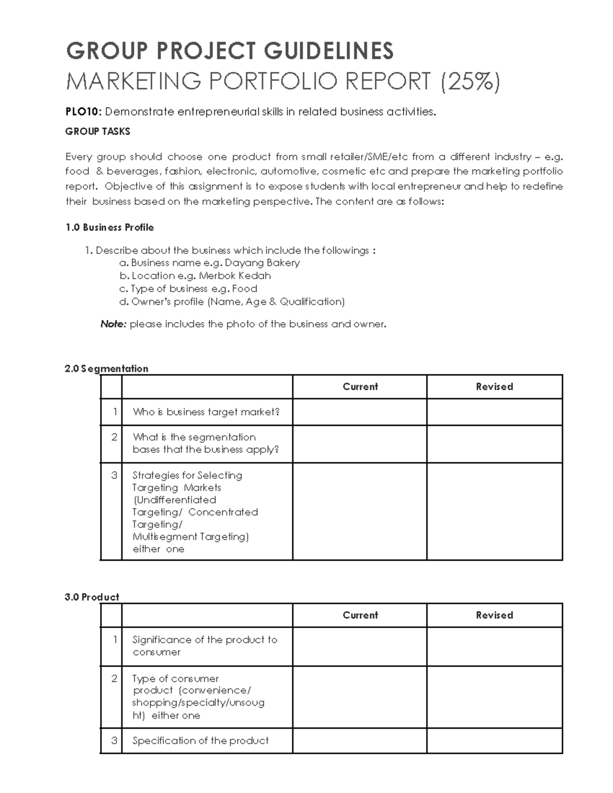 Group Project Guidelines 2022 - GROUP PROJECT GUIDELINES MARKETING ...