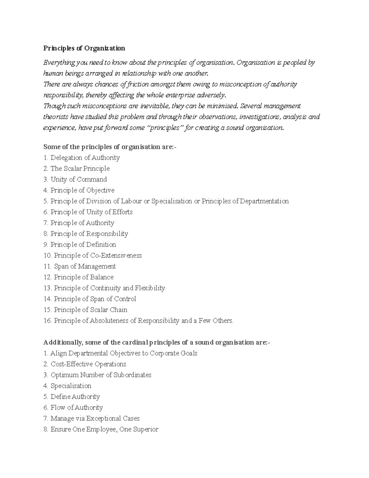 Principles of Organization 2 - Principles of Organization Everything ...