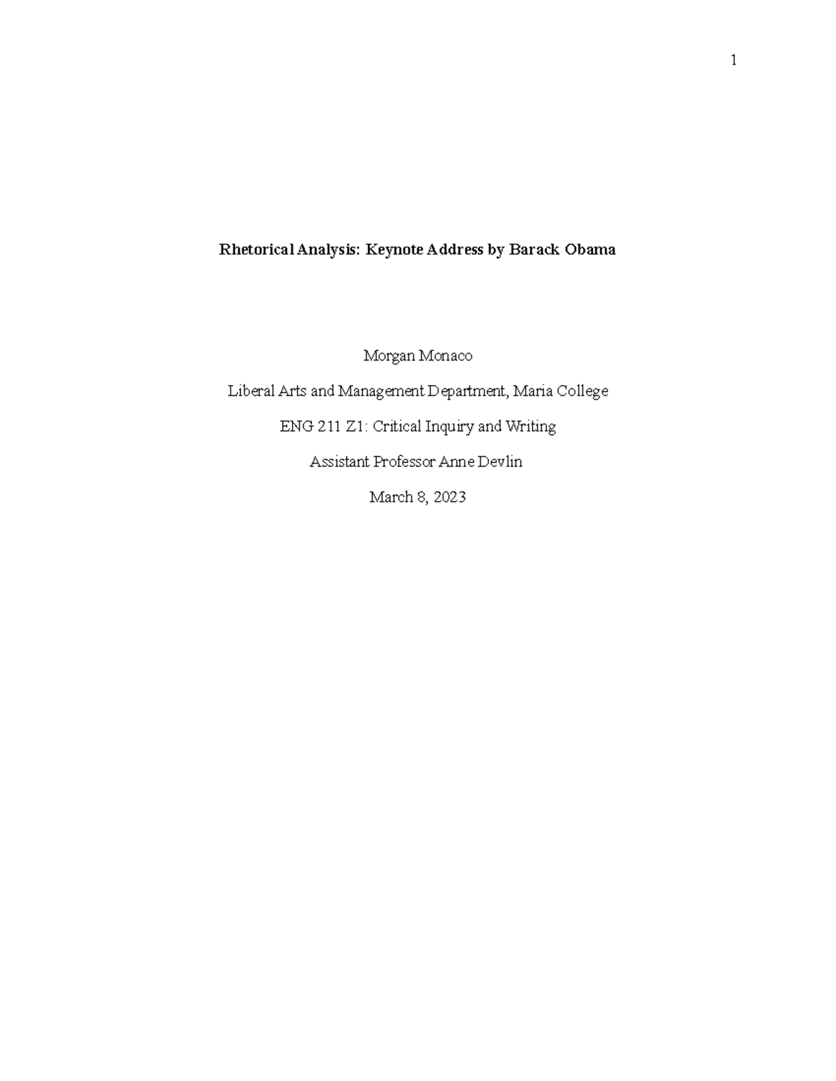 eng 211, Wk 6 Rhetorical Analysis - Rhetorical Analysis: Keynote ...