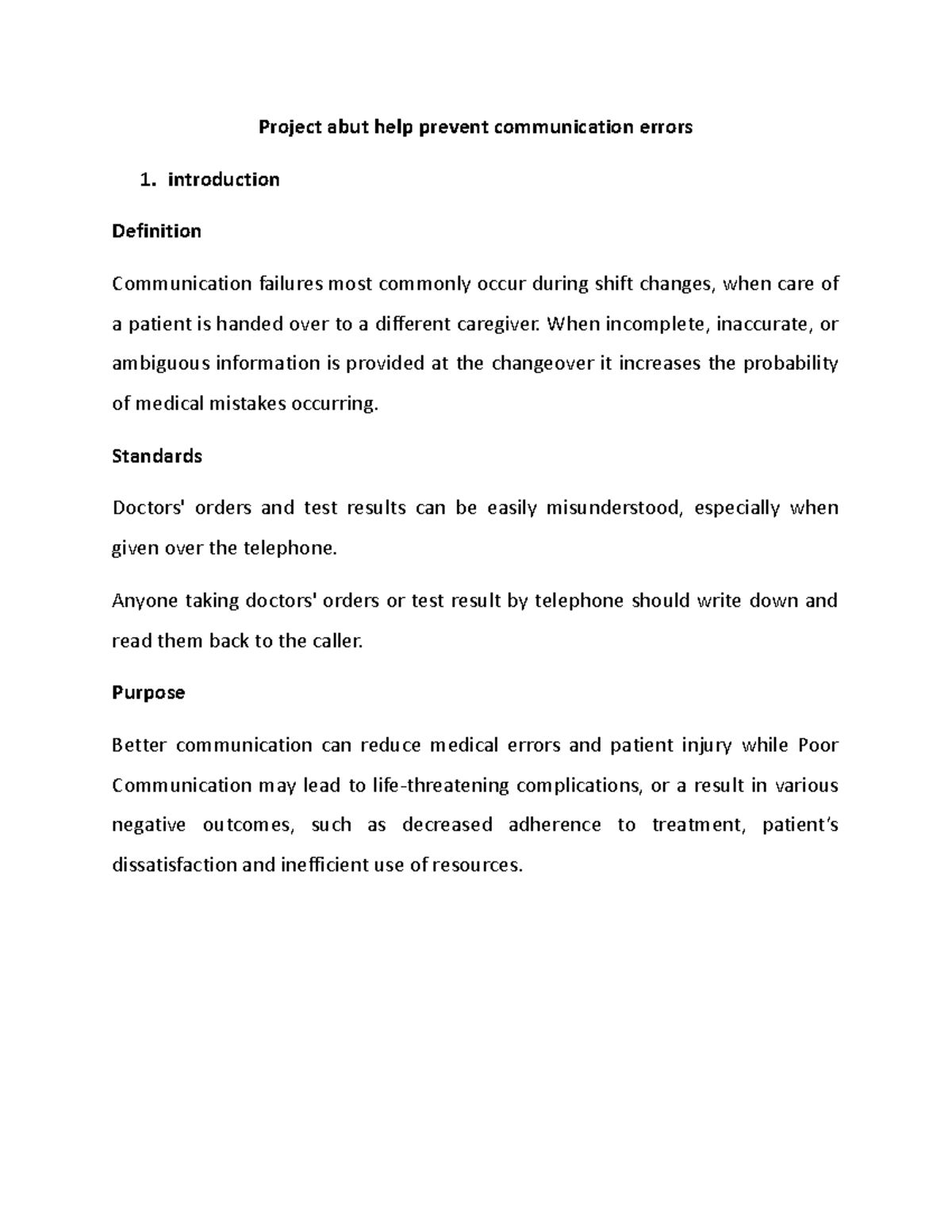 Project abut help prevent communication errors - Project abut help ...