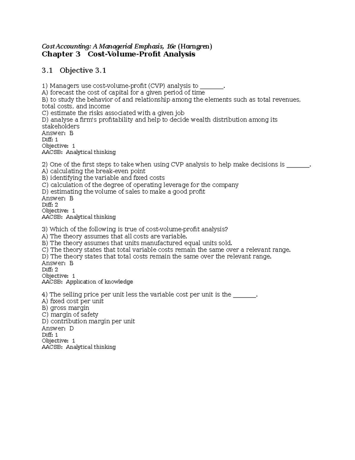 Chapter-3 tests - Zeynab - Cost Accounting: A Managerial Emphasis, 16e ...