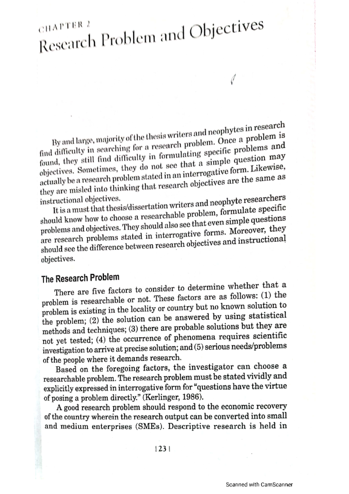 Chapter 2 Research Problems and Objectives - Accountancy - Studocu