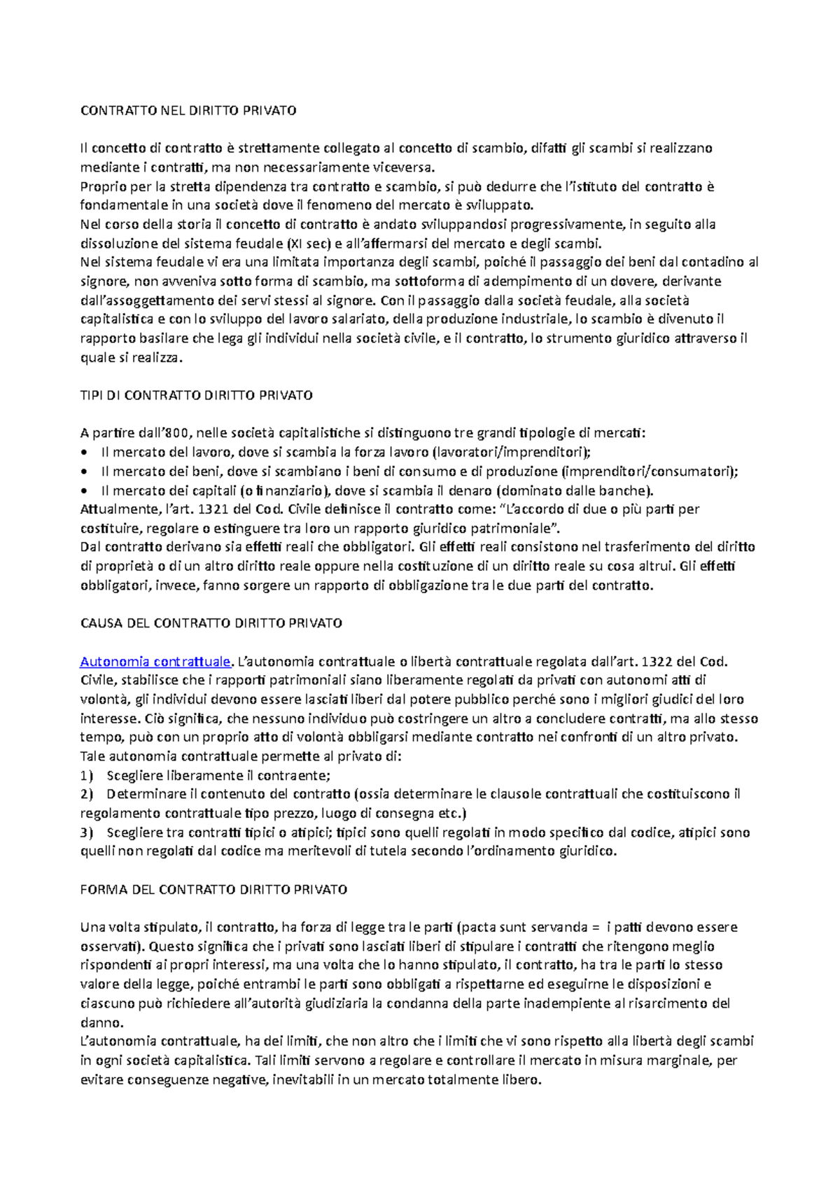 Il contratto nel diritto privato - CONTRATTO NEL DIRITTO PRIVATO Il ...