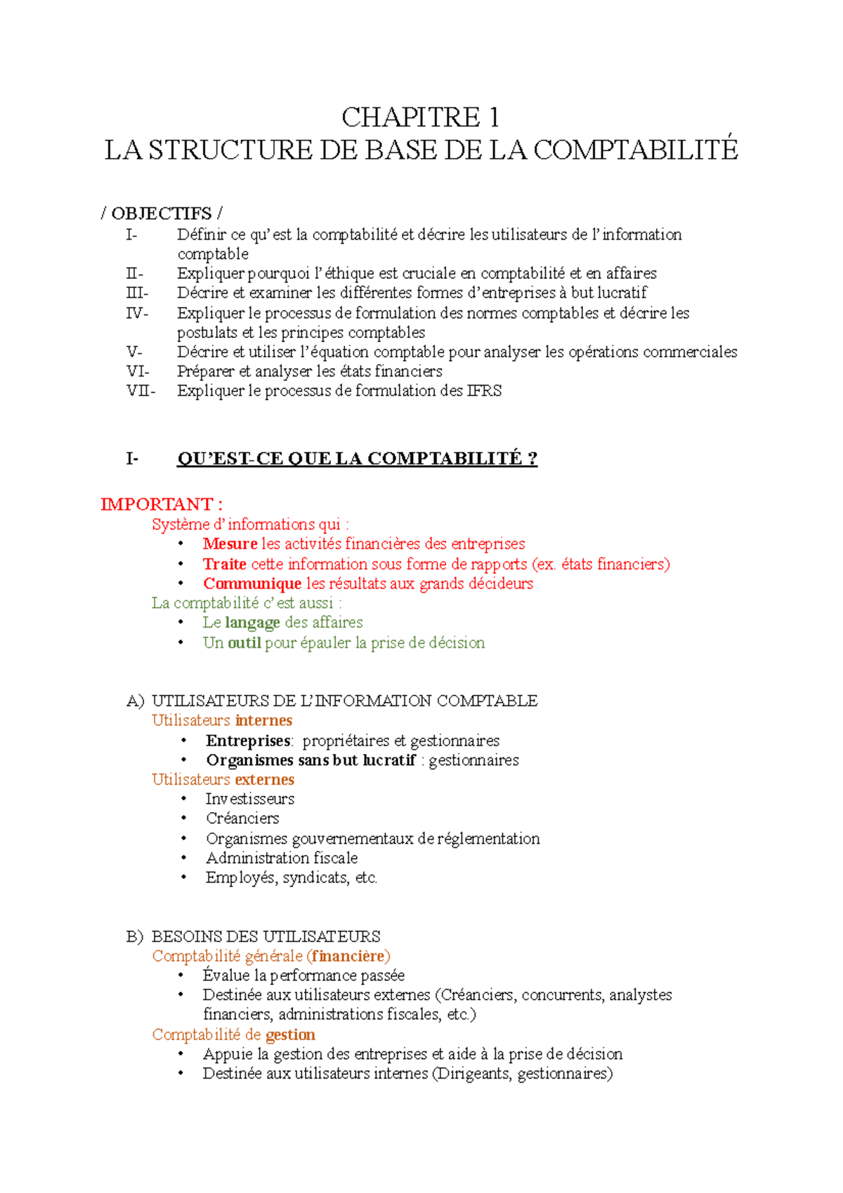 Chapitre 1 - zeze - CHAPITRE 1 LA STRUCTURE DE BASE DE LA COMPTABILITÉ ...