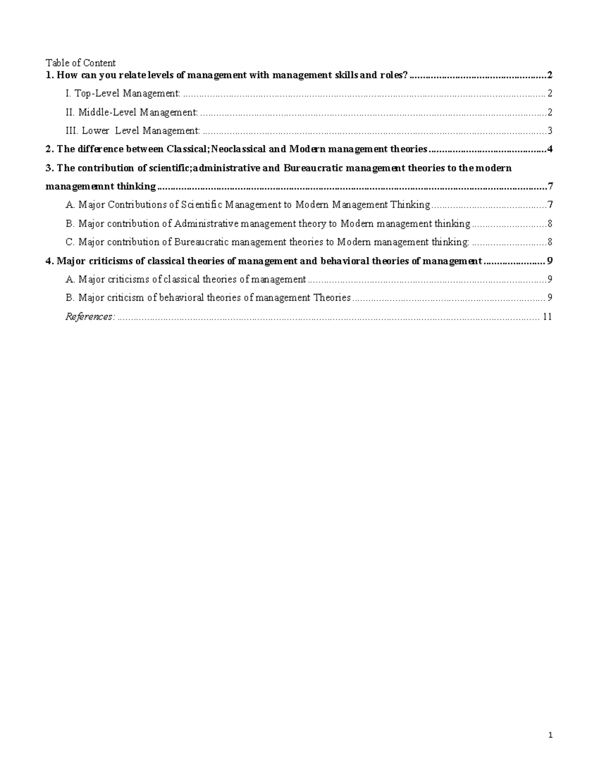 AMT Final Individual Assignment - Table of Content How can you relate ...