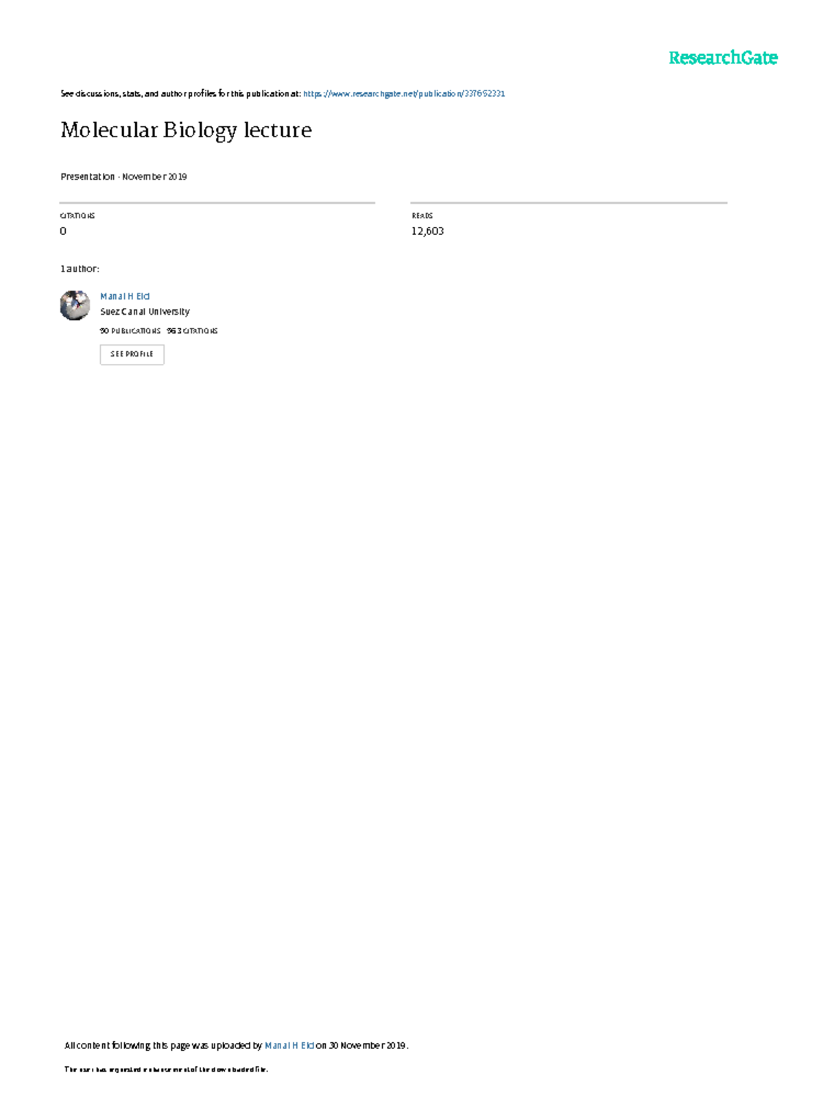 Molecular Biology 2by Dr - See discussions, stats, and author profiles ...