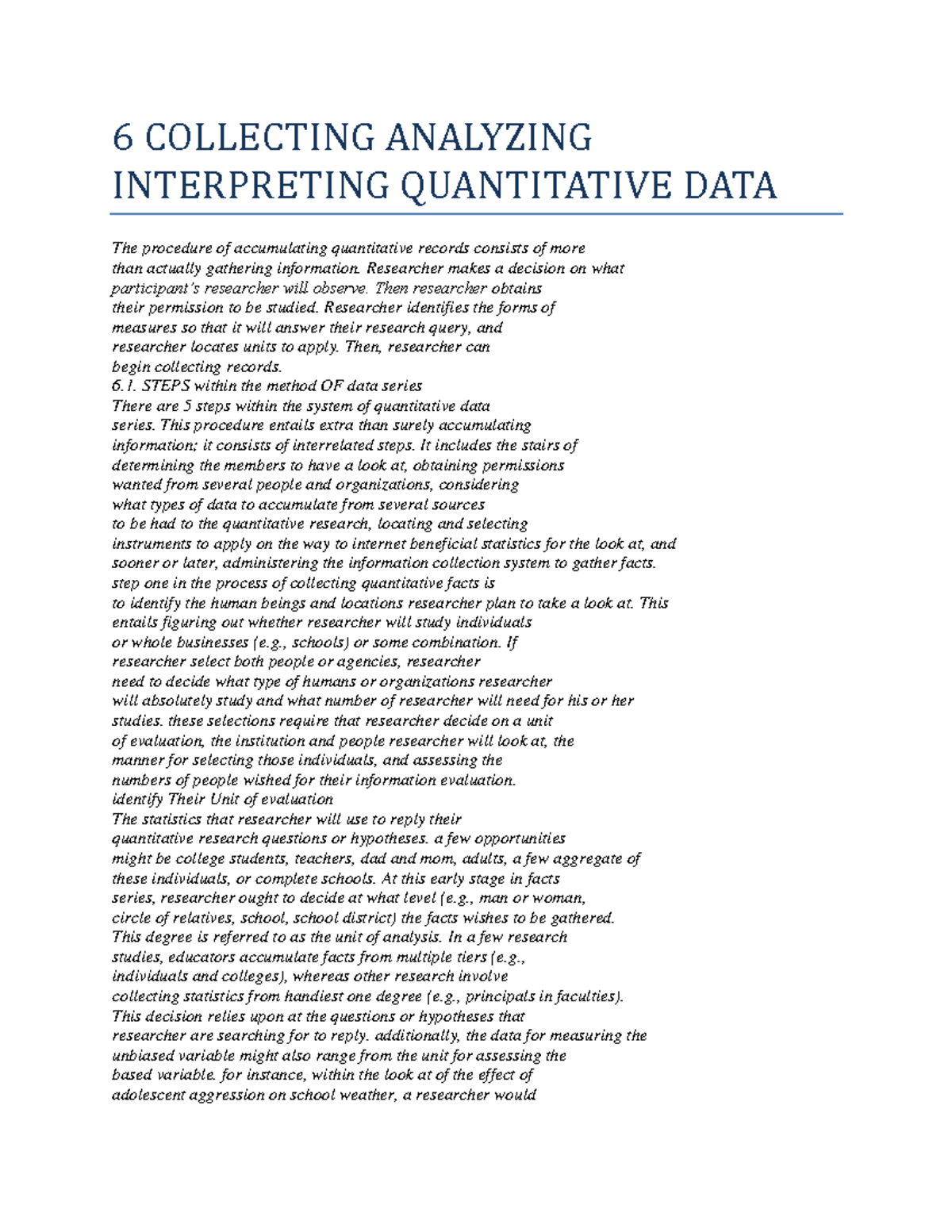 Collecting Analyzing And Interpreting Data – ECGZCE