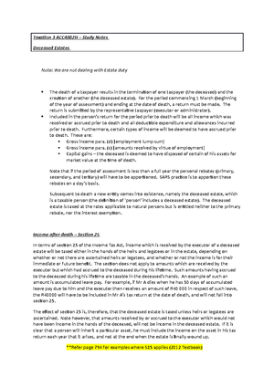 The Framework for calculation of Normal Tax - Taxation II The Framework ...