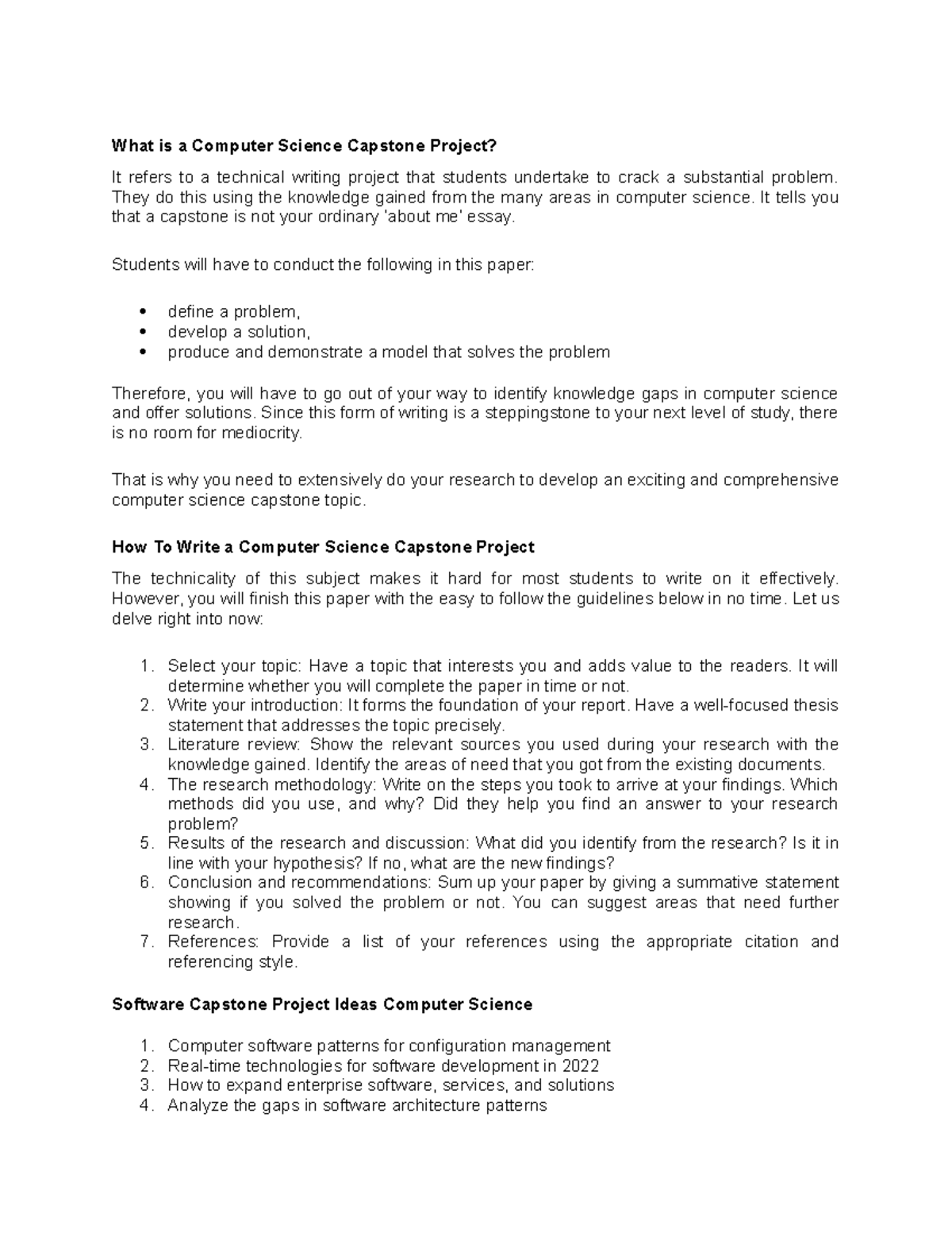 CS Capstone Topics - any - What is a Computer Science Capstone Project ...