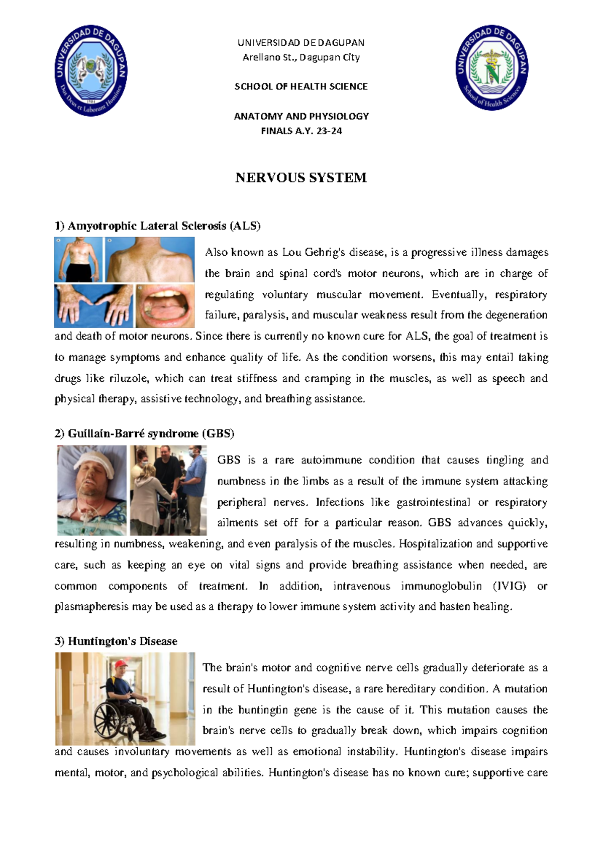 Anaphy - Summary Basic Nursing - Arellano St., Dagupan City SCHOOL OF ...