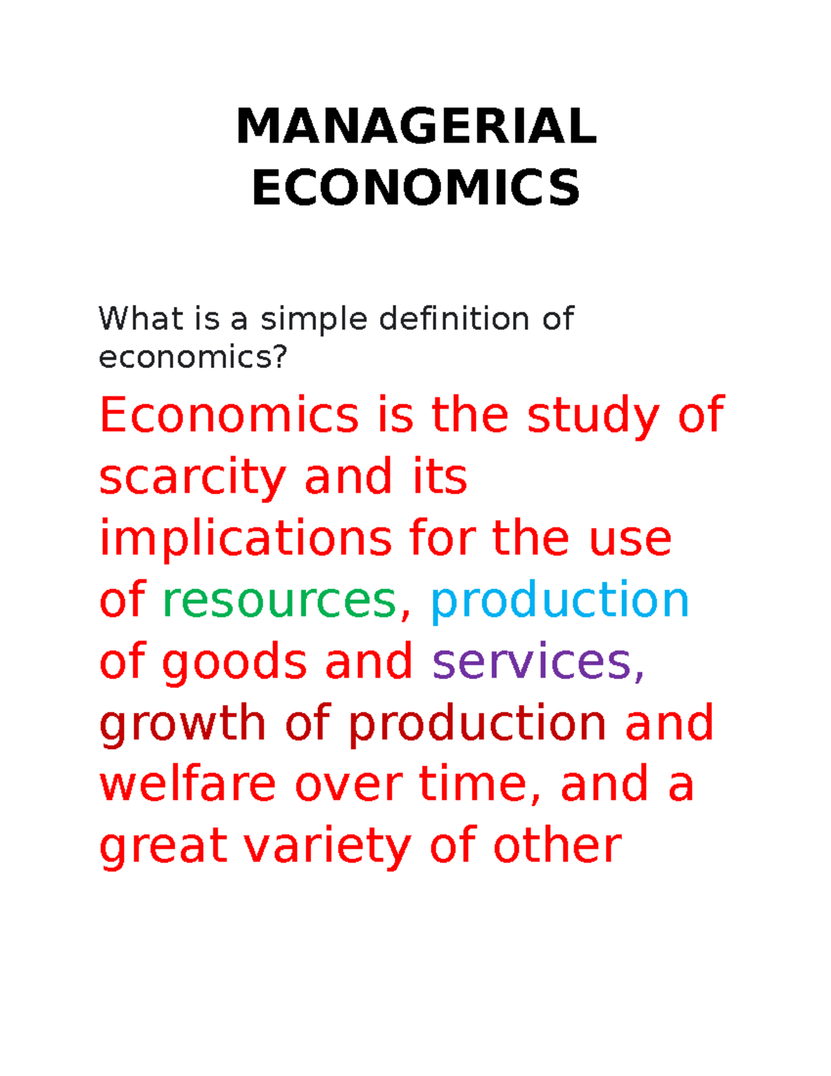 Managerial- Economics - MANAGERIAL ECONOMICS What is a simple ...