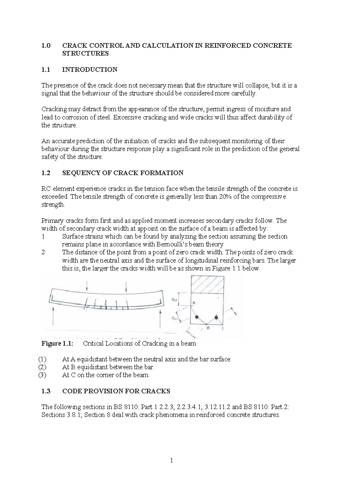 Chpt12RCCracking - Analysis of Deflection and Cracking on RC members. - 1 CRACK CONTROL AND ...