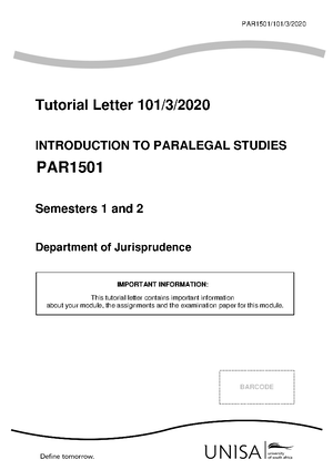 PAR1501 - use this as an example on how to answer your questions - NAME ...