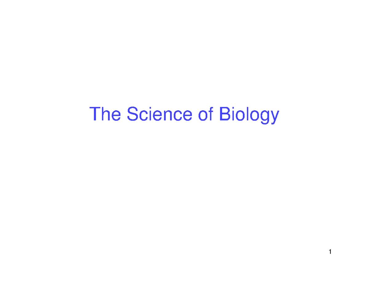Lecture 1(1) bmcc - The Science of Biology The Science of Life ...