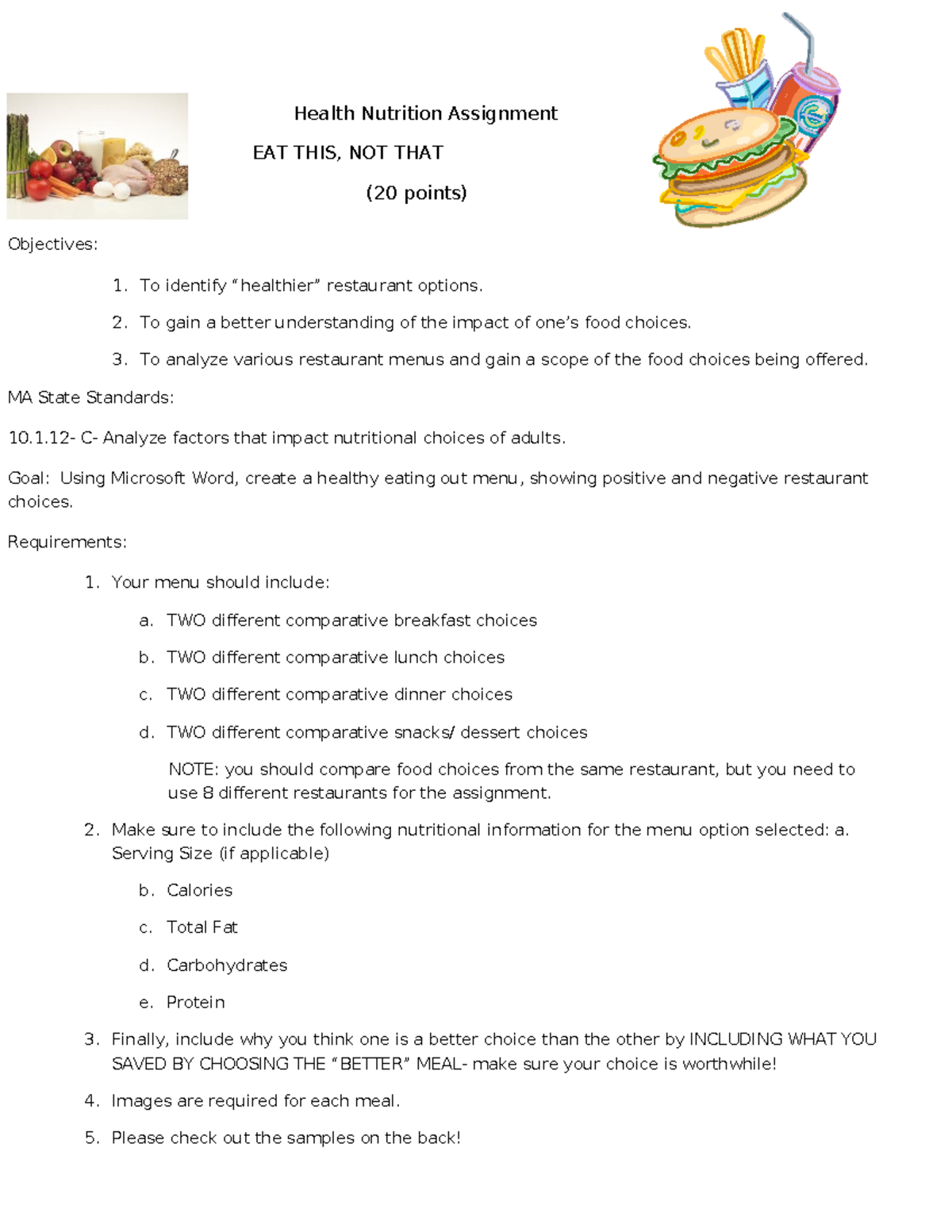 Eat this project 4 12 - what would you between what you wouldnt eat ...